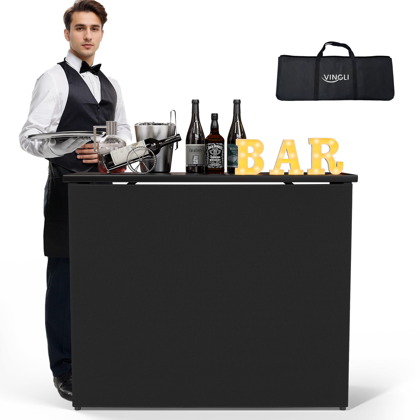 Ktaxon 45" Foldable Commercial Bar Table, Portable Mobile Bartending ...
