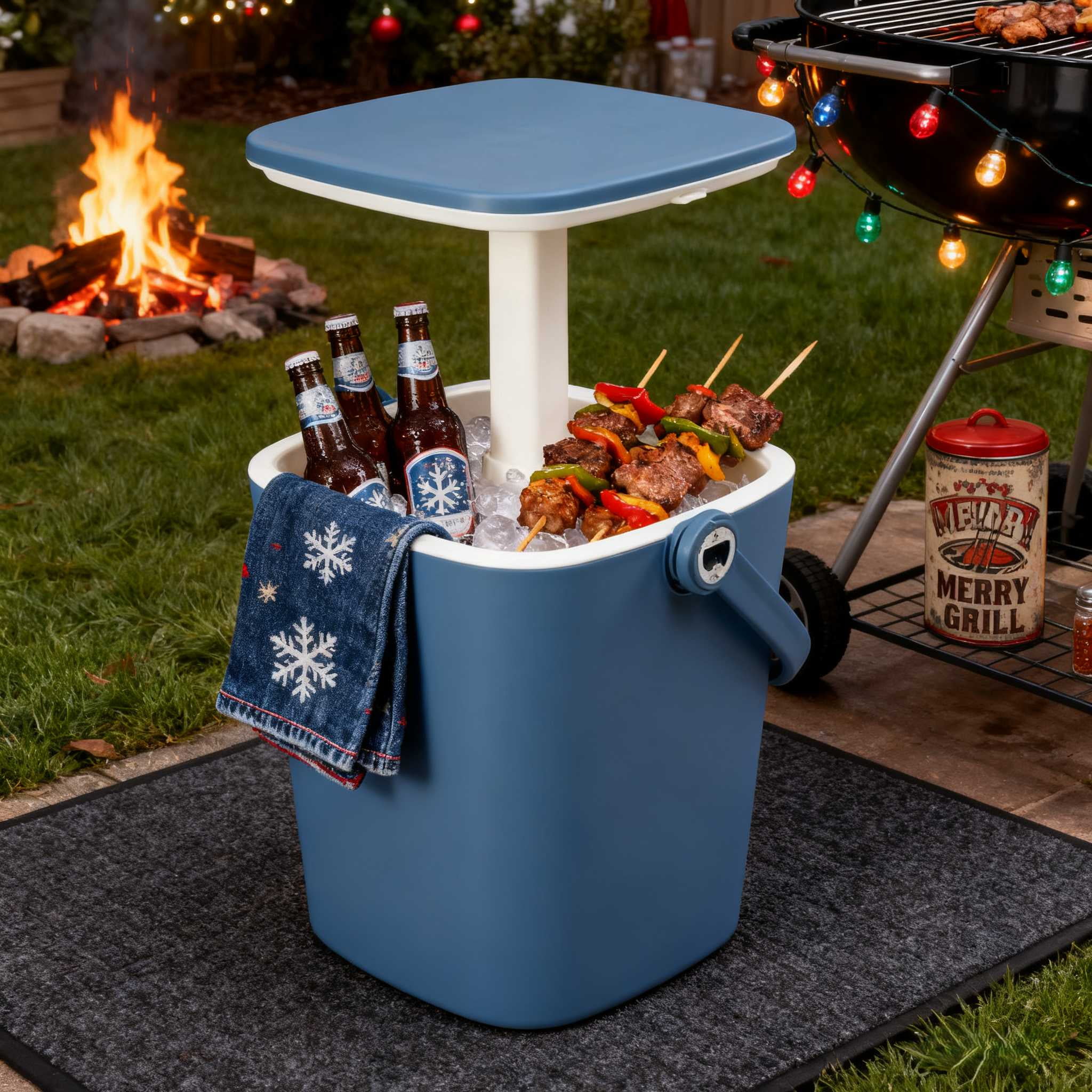Ktaxon 4Gallon Outdoor Cooler Table, Protable Ice Bucket Side Table ...