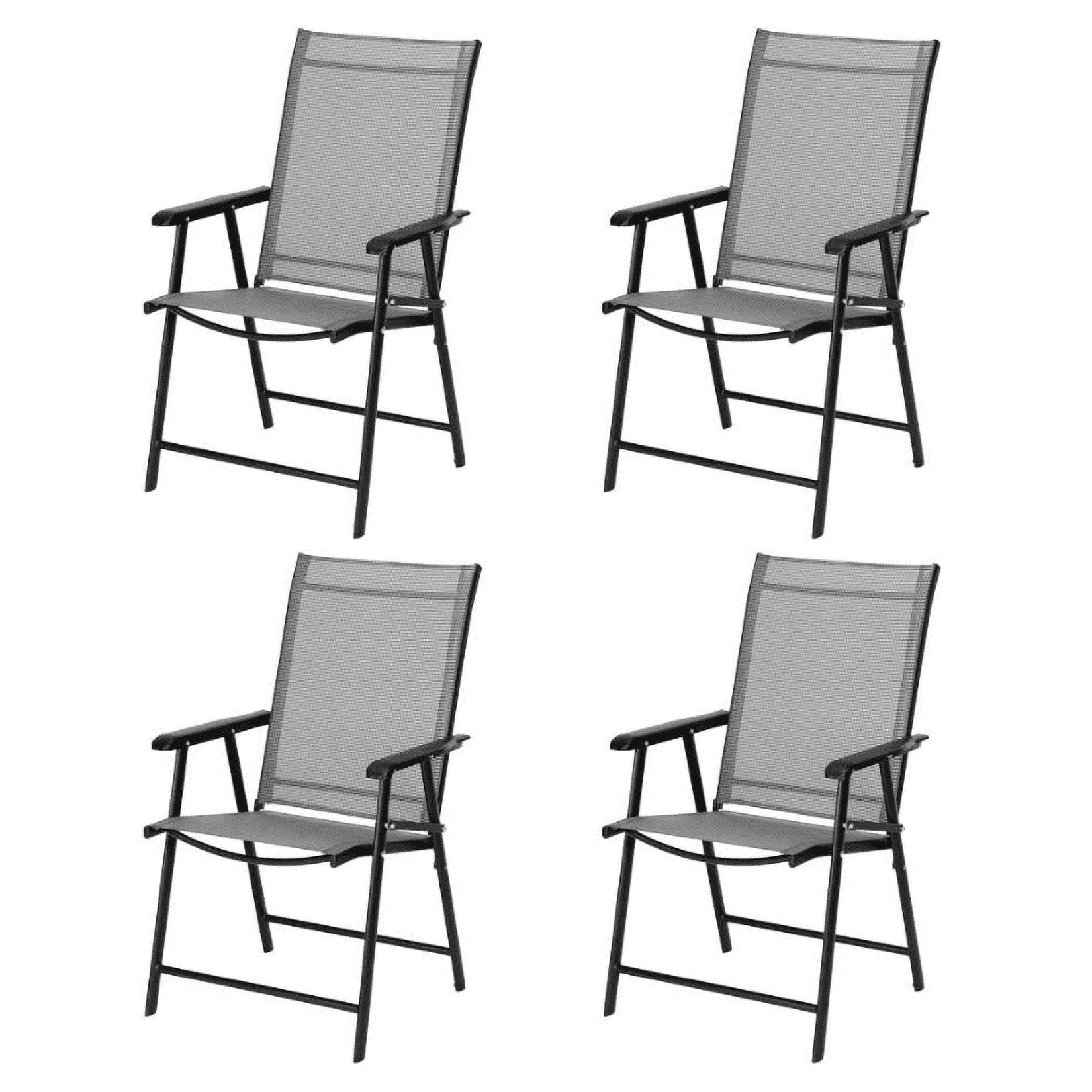 Ktaxon 4Pcs Enhanced Folding Lawn Chair, Portable Seating with Arms ...
