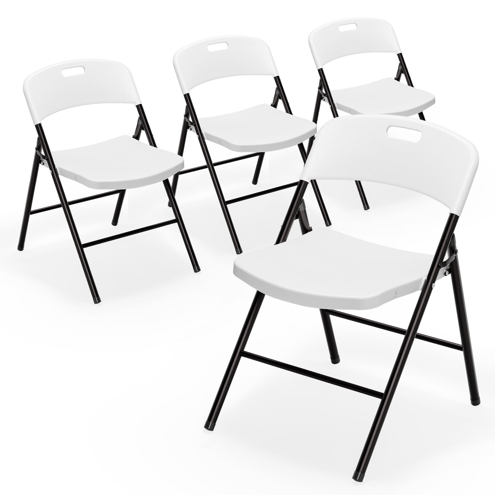Ktaxon 4Pcs Plastics Folding Chairs, Capacity Up to 350Lbs Portable ...
