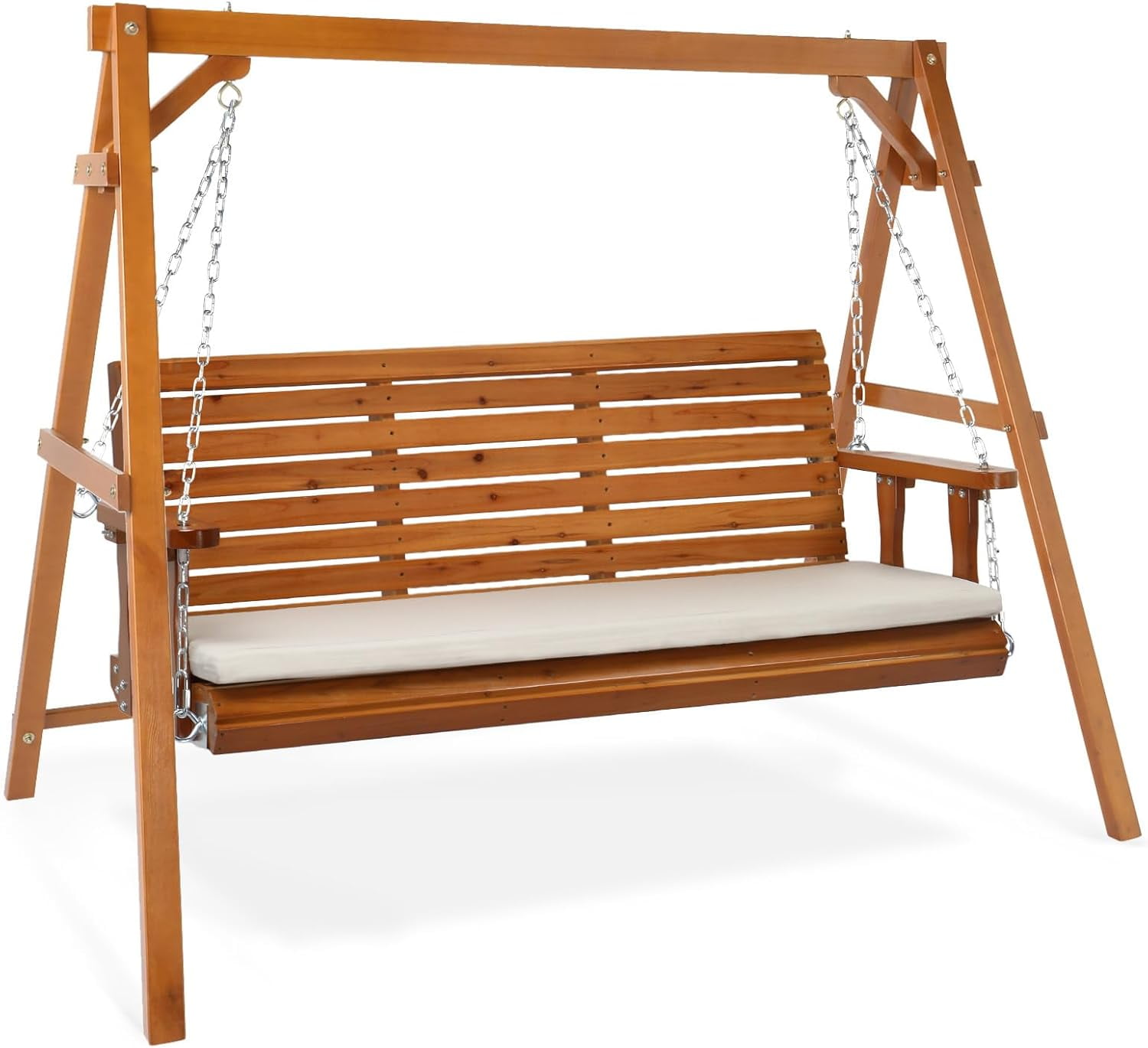 Ktaxon 5FT Porch Swing with Frame, Heavy Duty 880lb Hanging Bench with ...