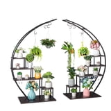 Ktaxon 5-Tier Half Circle Plant Stand, Indoor/Outdoor Metal Shelf for ...