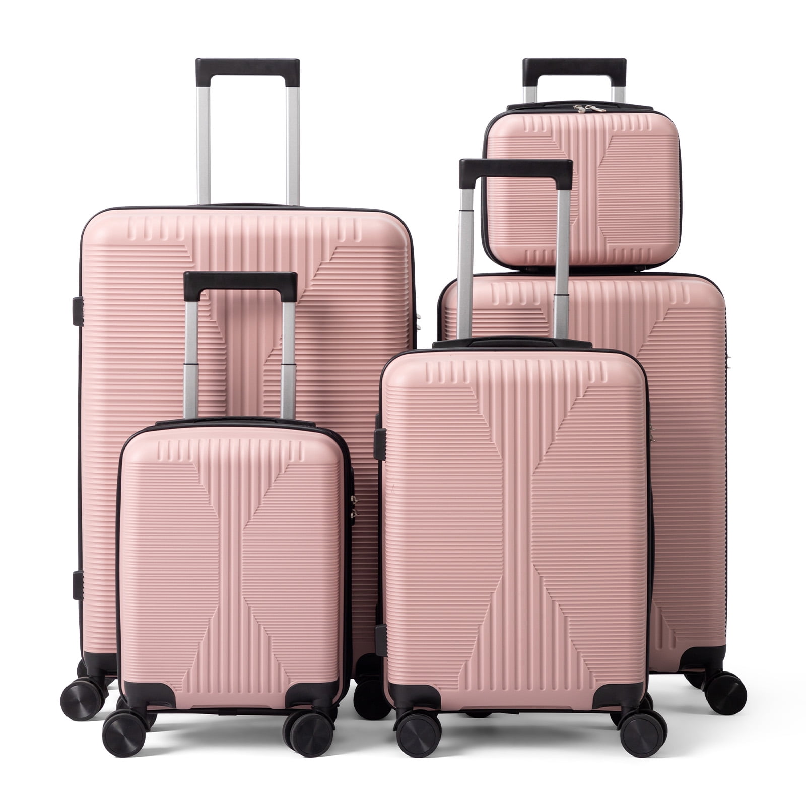 Ktaxon 5-Piece Luggage Set Hardshell Lightweight ABS Carry On Suitcase ...