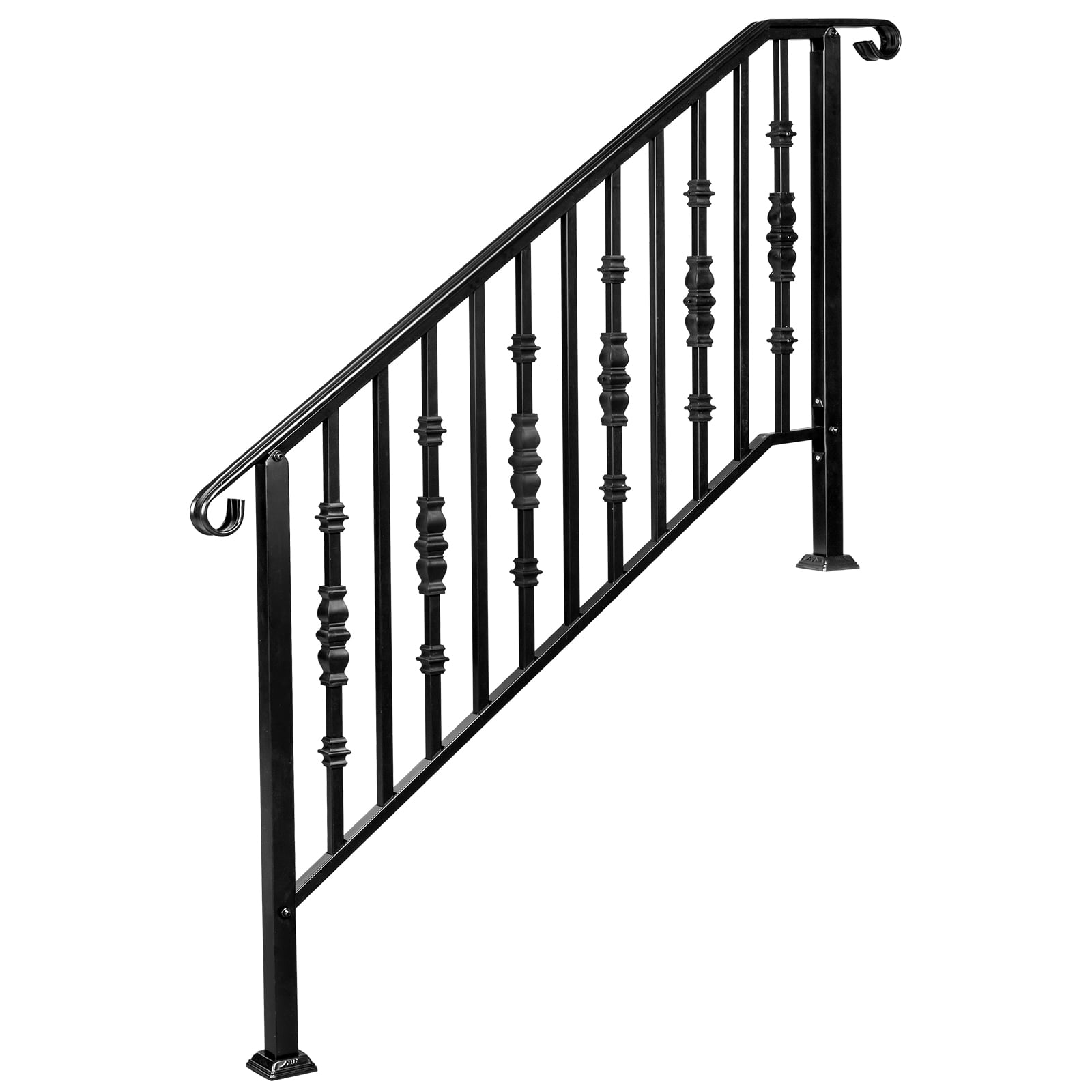 Ktaxon 51-inch Outdoor Handrails, 4-Step Wrought Iron Railing, Exterior ...
