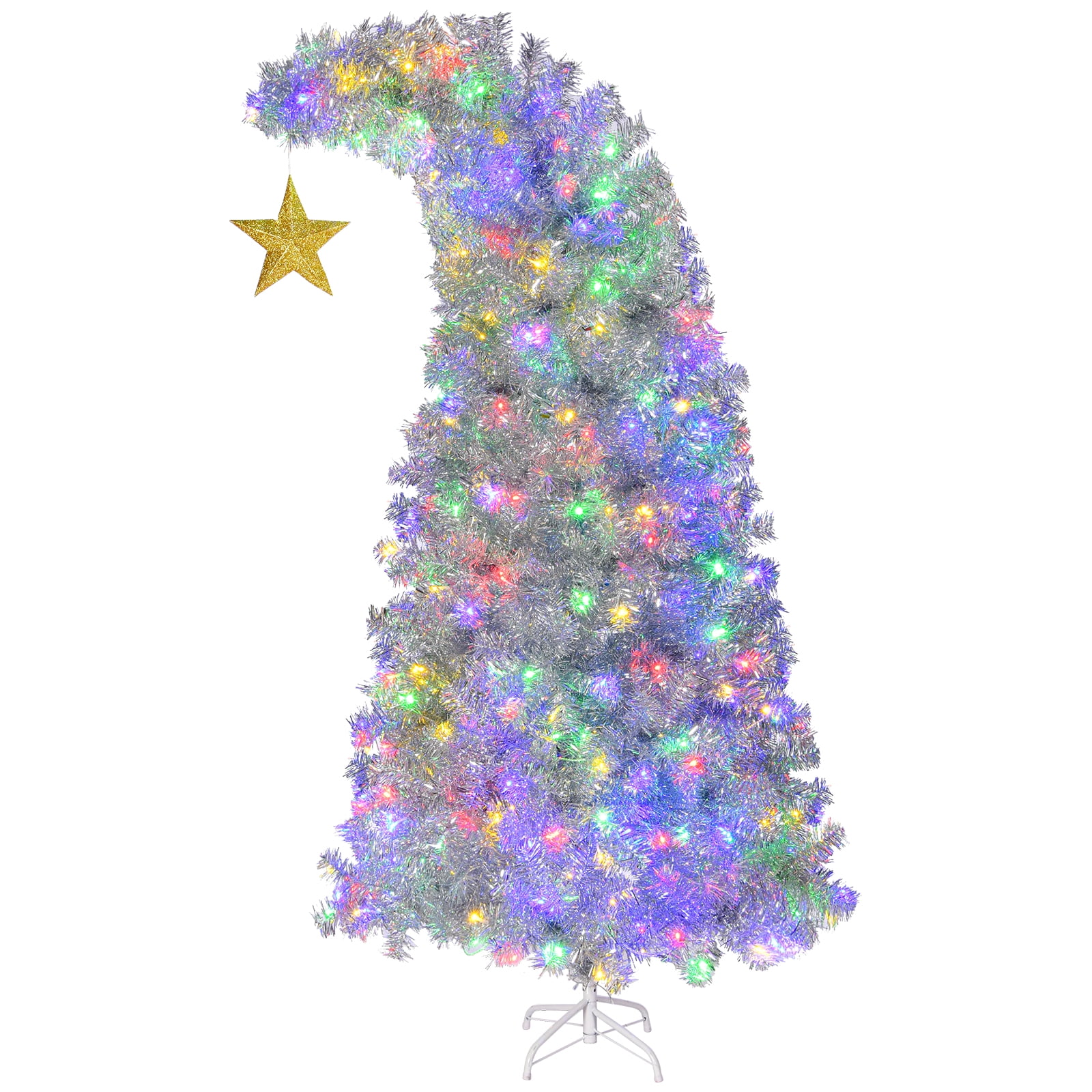Ktaxon 6 FT Pre-lit Christmas Tree, Xmas Tree Hinged Branches with 300 ...
