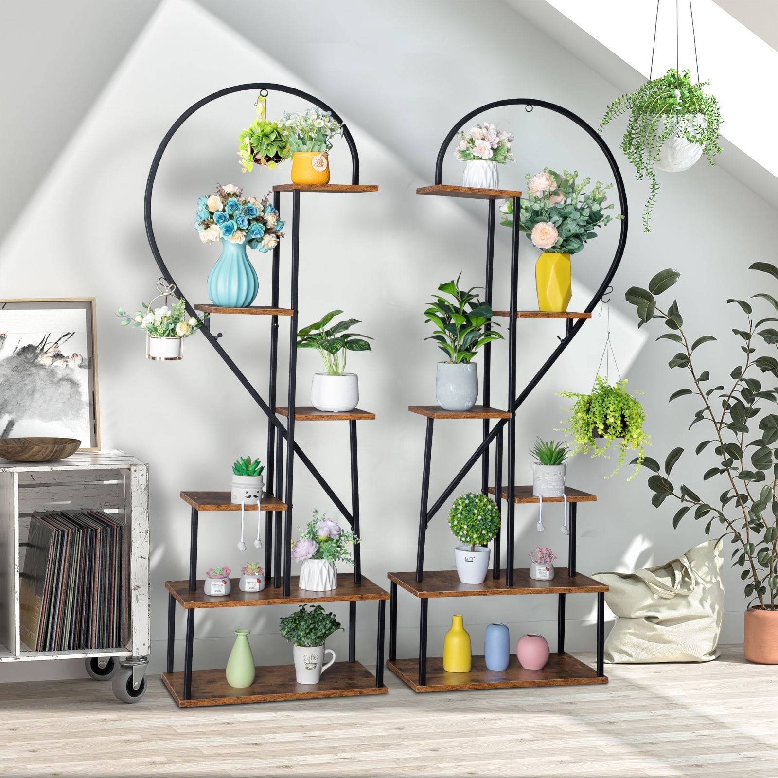 Free Shipping! Ktaxon 6-Layer Indoor Plant Stand, Heart Shape Plant ...