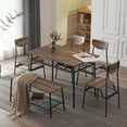 Ktaxon 6-Piece Dining Room Set Modern Kitchen Table Set with 4 Chairs ...
