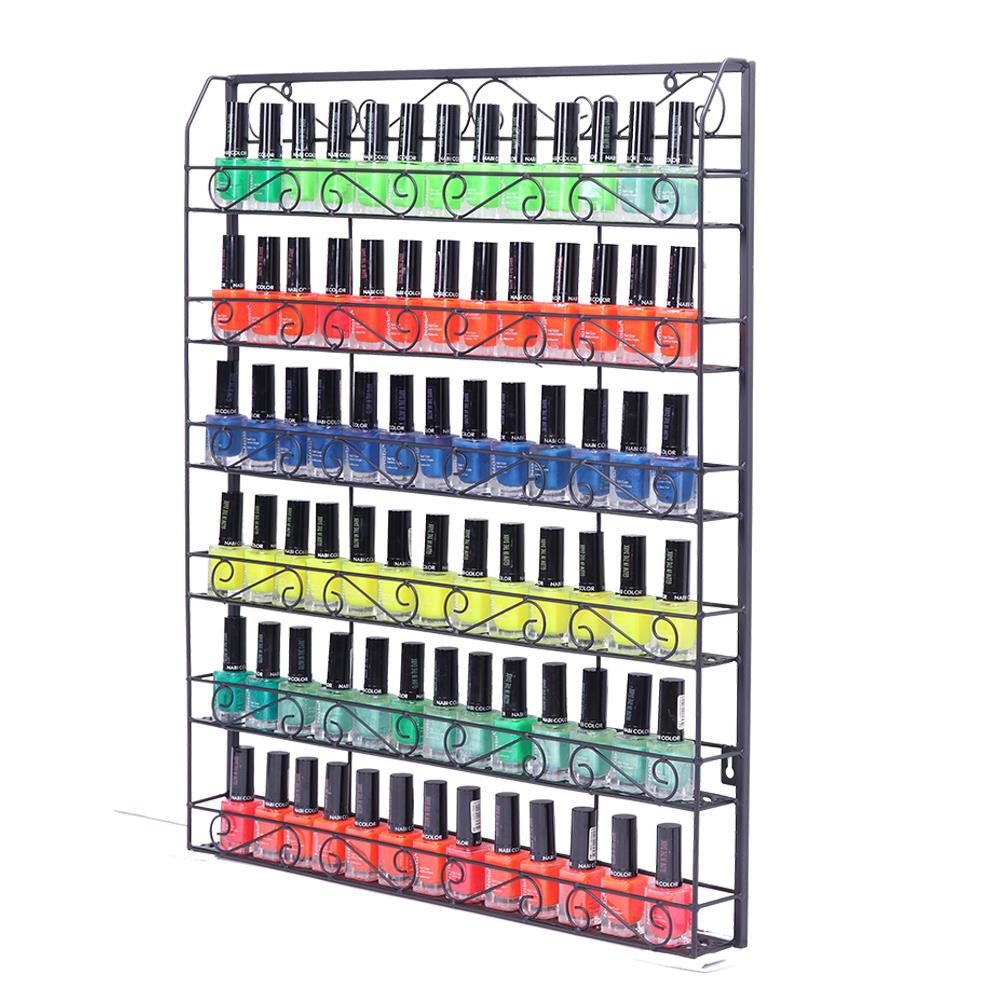 Ktaxon 6 Tier Large Wall Mounted Metal Rack Holds 120 Bottles, Black ...