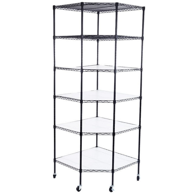 Ktaxon 6-Tier Free-Standing Metal Wire Rack, Strong Durable Corner Unit ...
