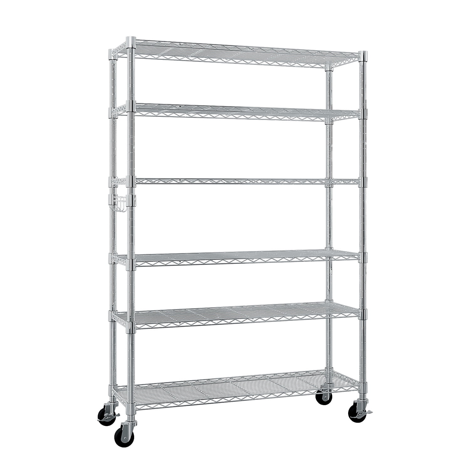 "Ktaxon Heavy Duty 6 Tier Mobile Steel Storage Rack with Casters, 46""D ...