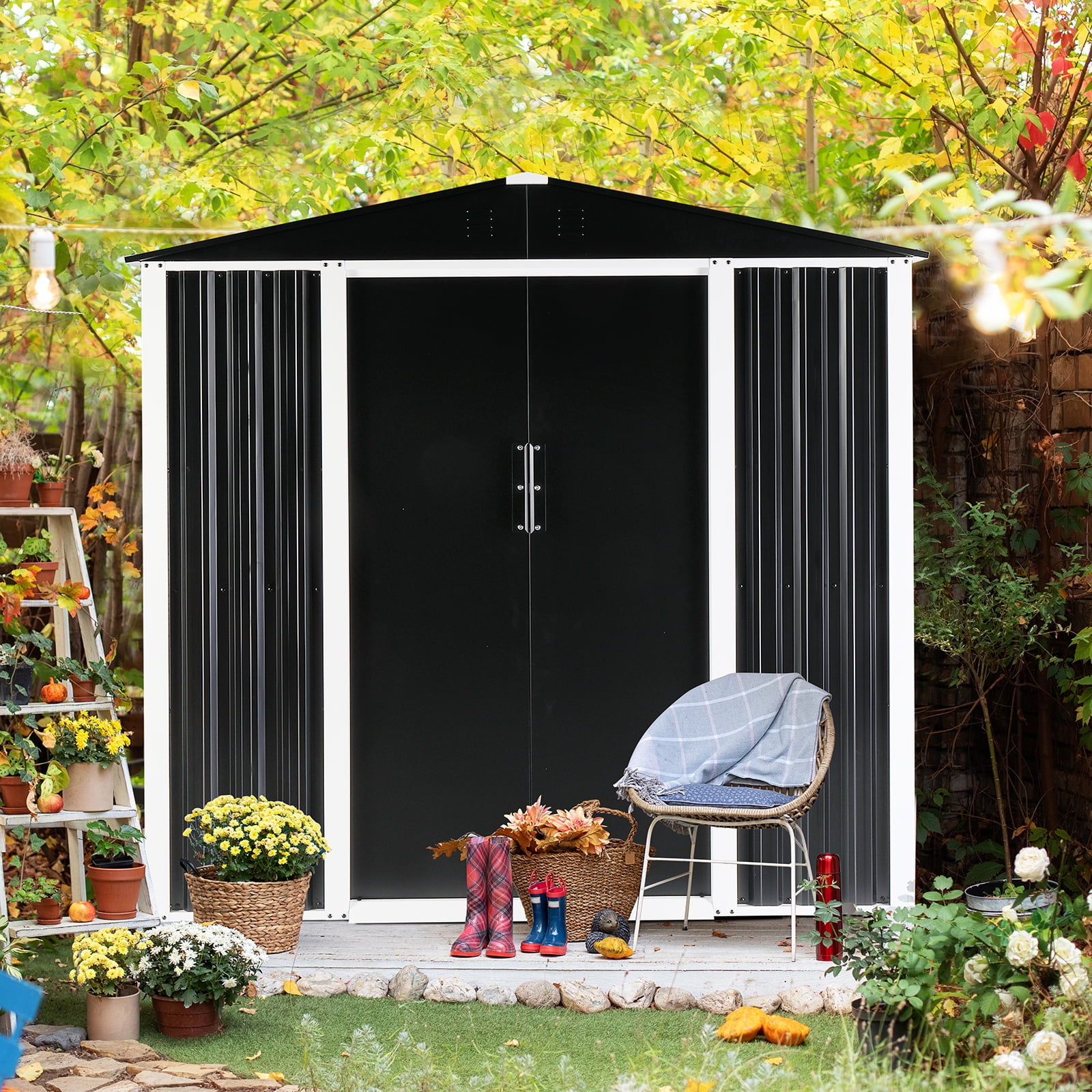 Ktaxon 6 x 4 ft. Outdoor Metal Storage Shed for Outdoor Storage ...