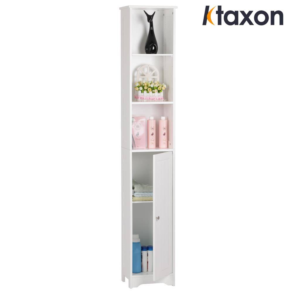 "Ktaxon 67"" H White Bathroom Cabinet, 5-Tier Slim Storage Tower, Tall ...