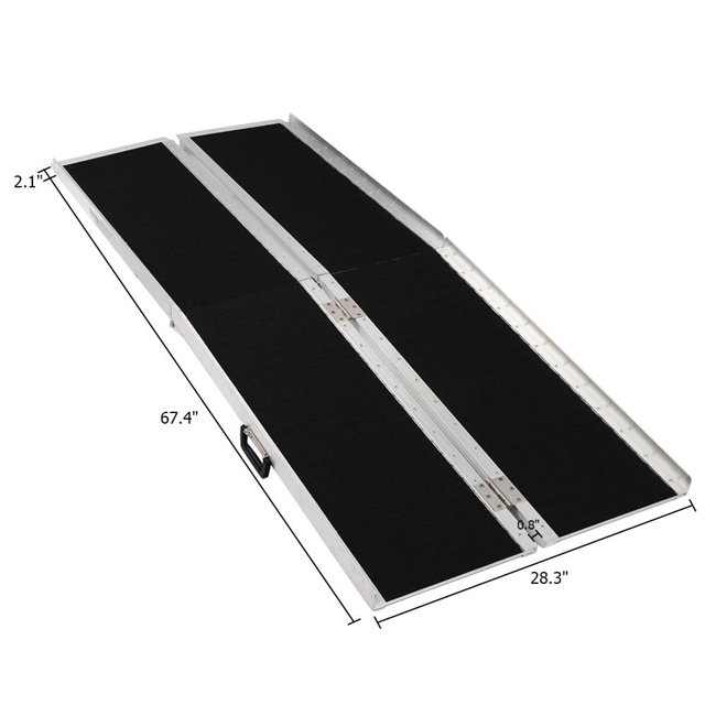 Ktaxon 6ft Foldable & Portable Aluminum Alloy Wheelchair Ramp with Non ...