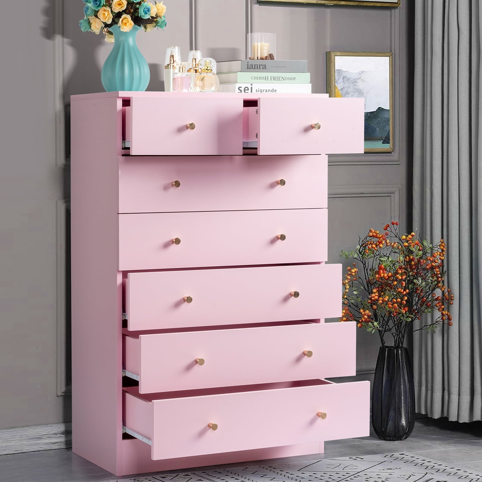 Ktaxon 7 Drawers Dresser Chests for Bedroom, Wood Chset of Drawers ...