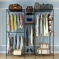 "Ktaxon 77"" Large Heavy Duty Garment Rack, Metal, 4 Rods, 7 Shelves ...