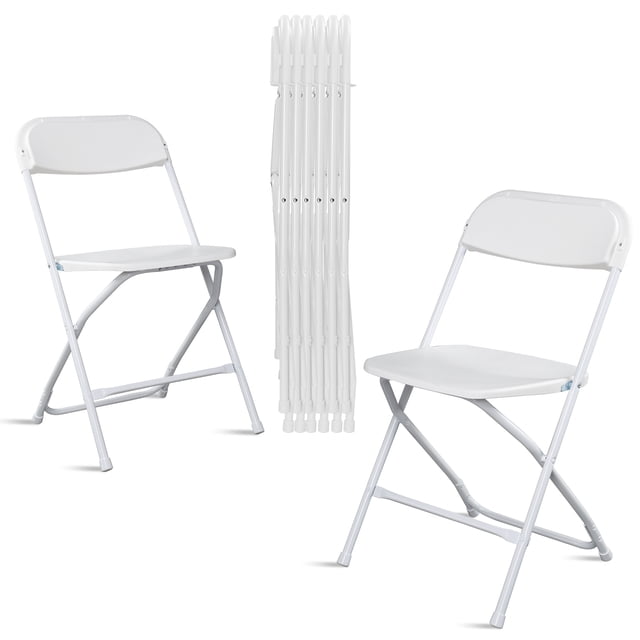 Ktaxon Pack of 8 Foldable Plastic Chairs, Ideal for Weddings ...