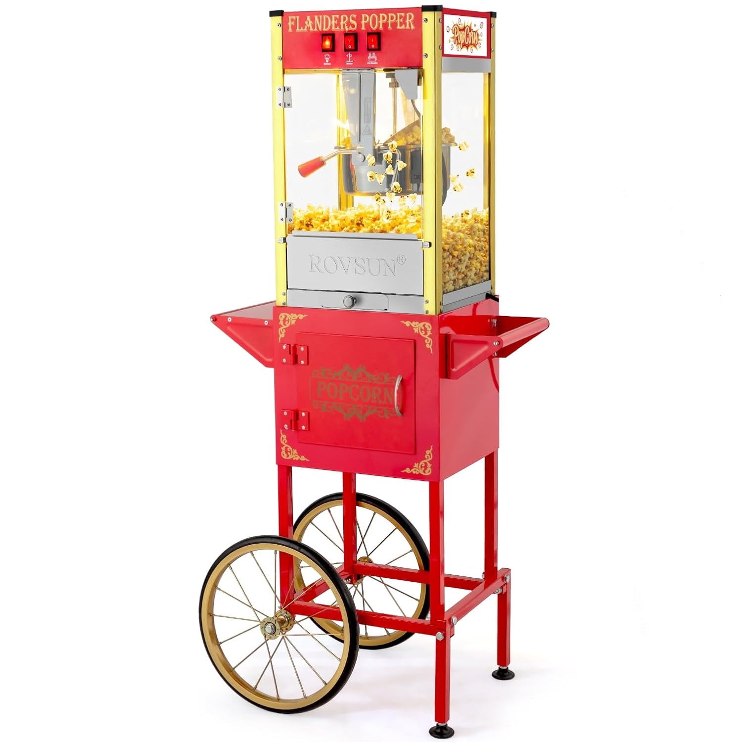 Ktaxon 8oz Popcorn Machine with Cart & Wheels, Home Theater Commercial ...