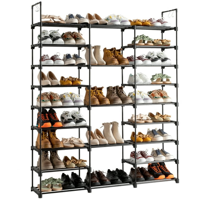 Ktaxon 9-Tier Metal Shoe Rack for 50-55 Pairs, Organizer for Closet ...