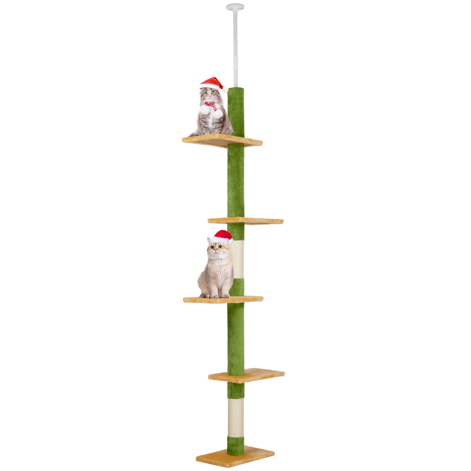 Ktaxon 90-106" Tall Cat Tree Floor to Ceiling Cat Tree Tower 5 Tier ...