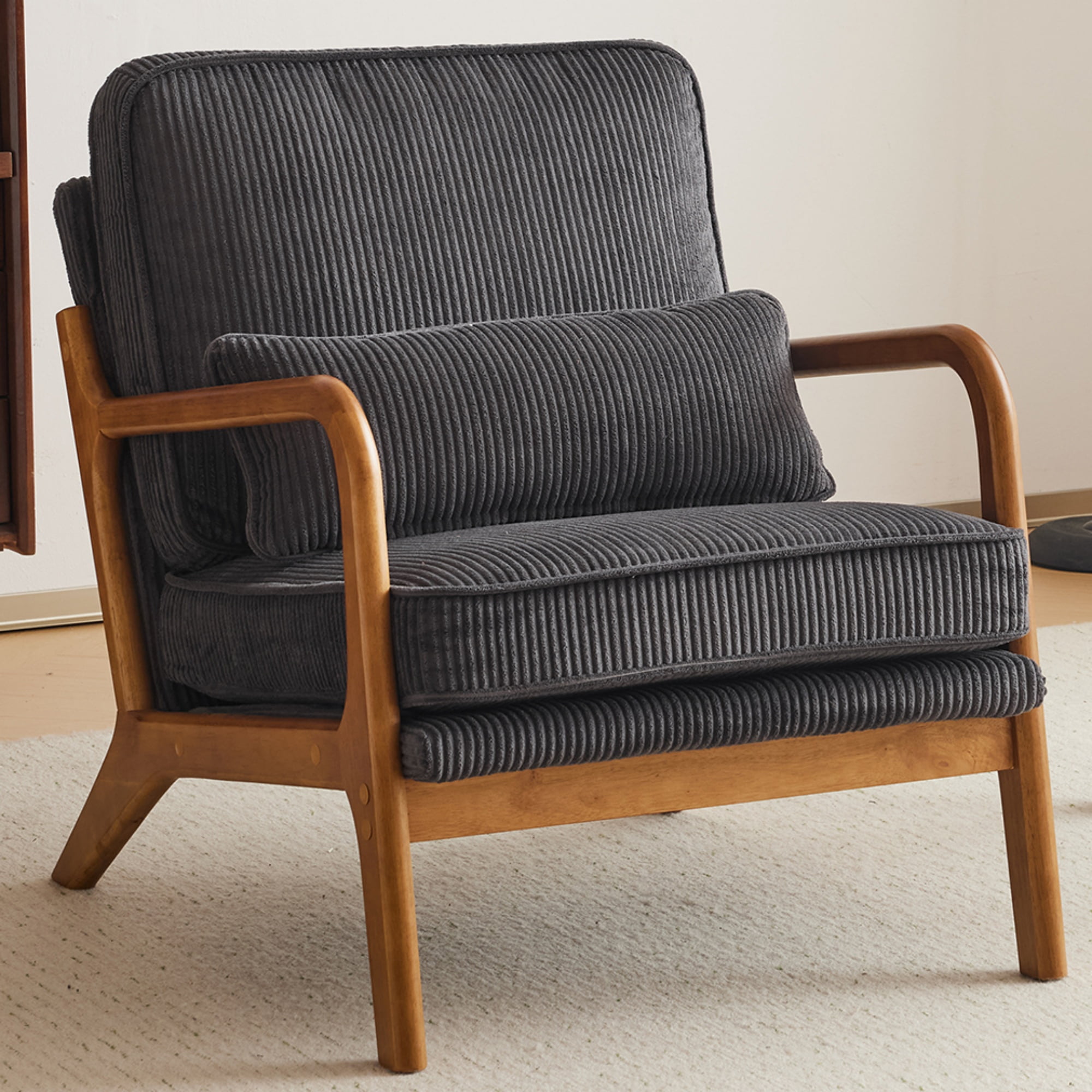 Ktaxon Accent Chair Corduroy Upholstered Armchair, Reading Club Chair ...