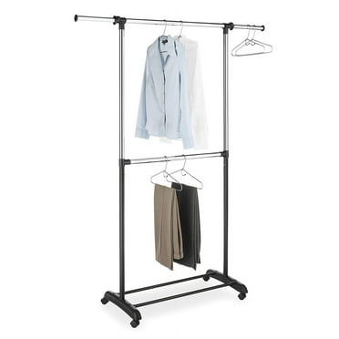Ktaxon Portable & Expandable Rolling Garment Rack with Adjustable Stand ...