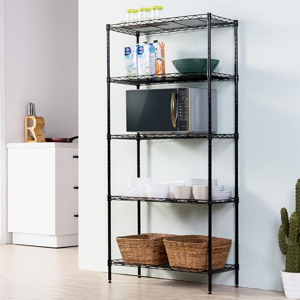 Ktaxon 5-Tier Metal Utility Rack, Adjustable Storage Shelves for ...