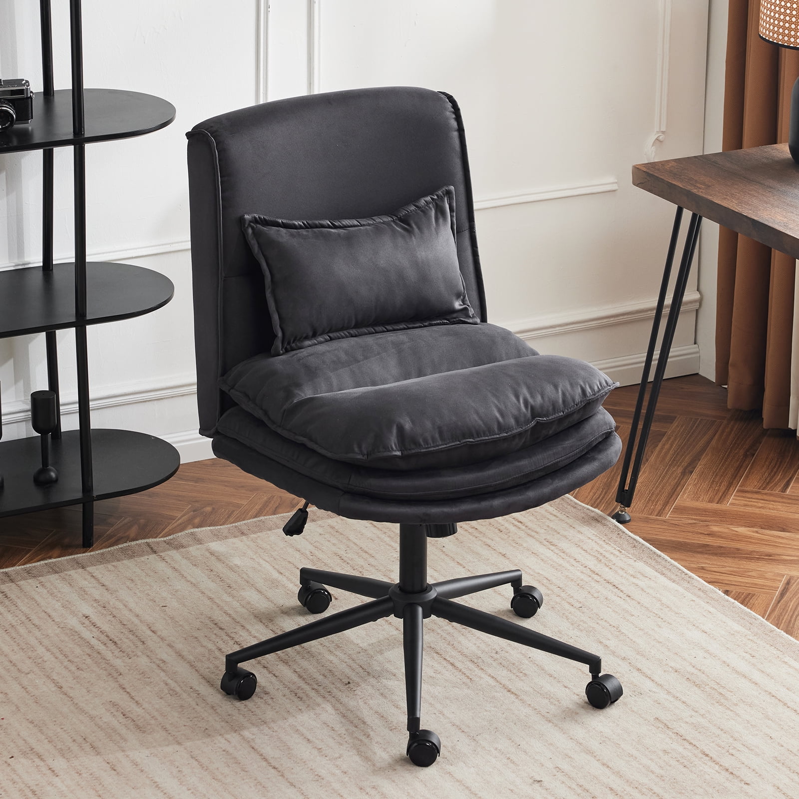 Ktaxon Armless Office Chair Microfiber Study Chair Adjustable Swivel ...