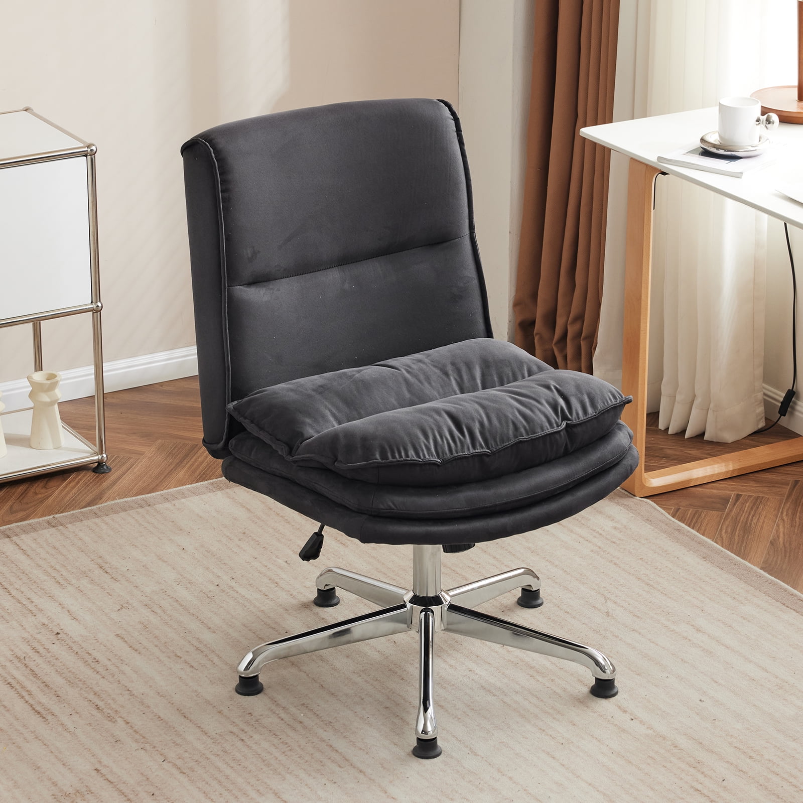 Ktaxon Armless Office Chair Microfiber Study Chair Adjustable Swivel ...