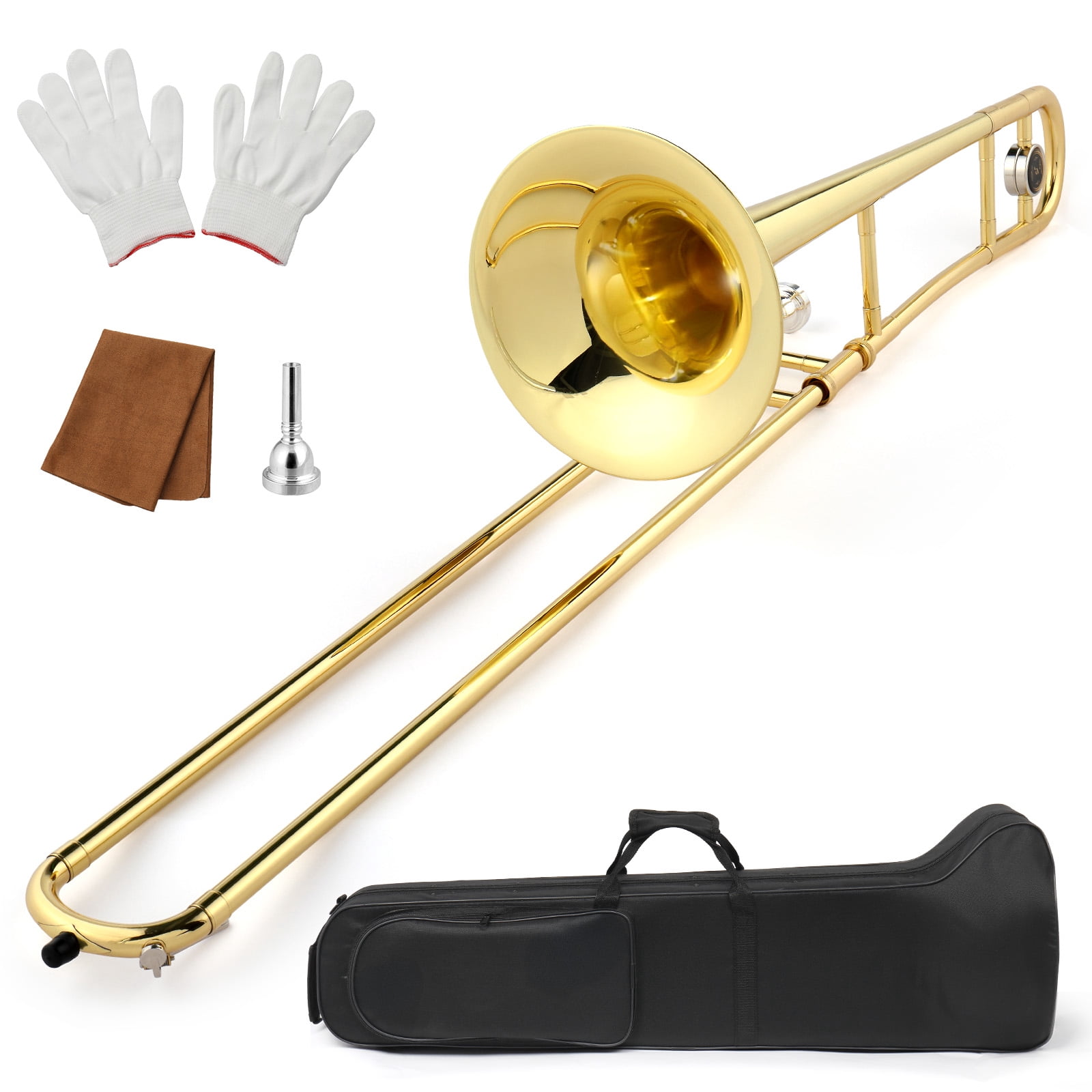 Ktaxon Bb Tenor Slide Trombone for Beginners Students, B Flat Brass ...