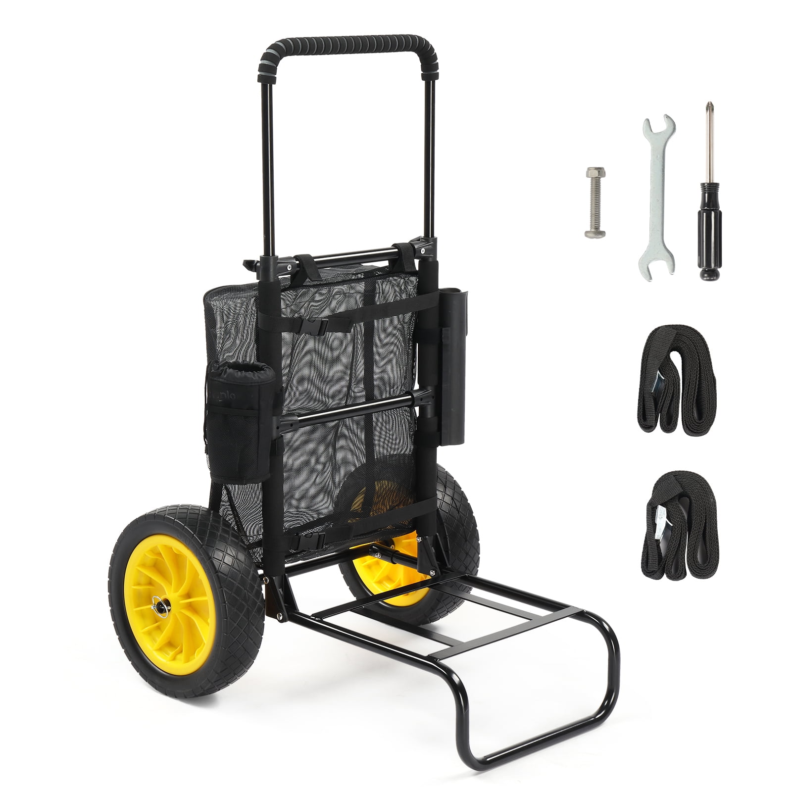 Ktaxon Beach Fishing Cart, 12" Wheels Beach Wagon Trolley with Fishing ...