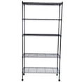 Ktaxon Black 5 Tier Rolling Steel Shelving Unit Wire Shelves Garage ...
