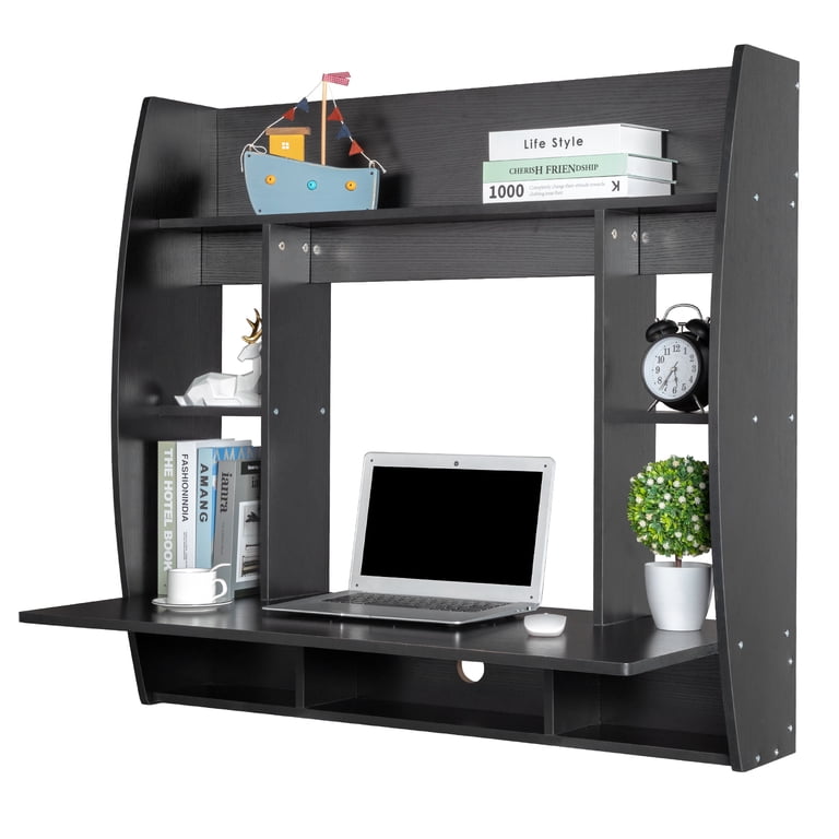 Floating Computer Desk Black Monarch Specialties 60 W Floating Top