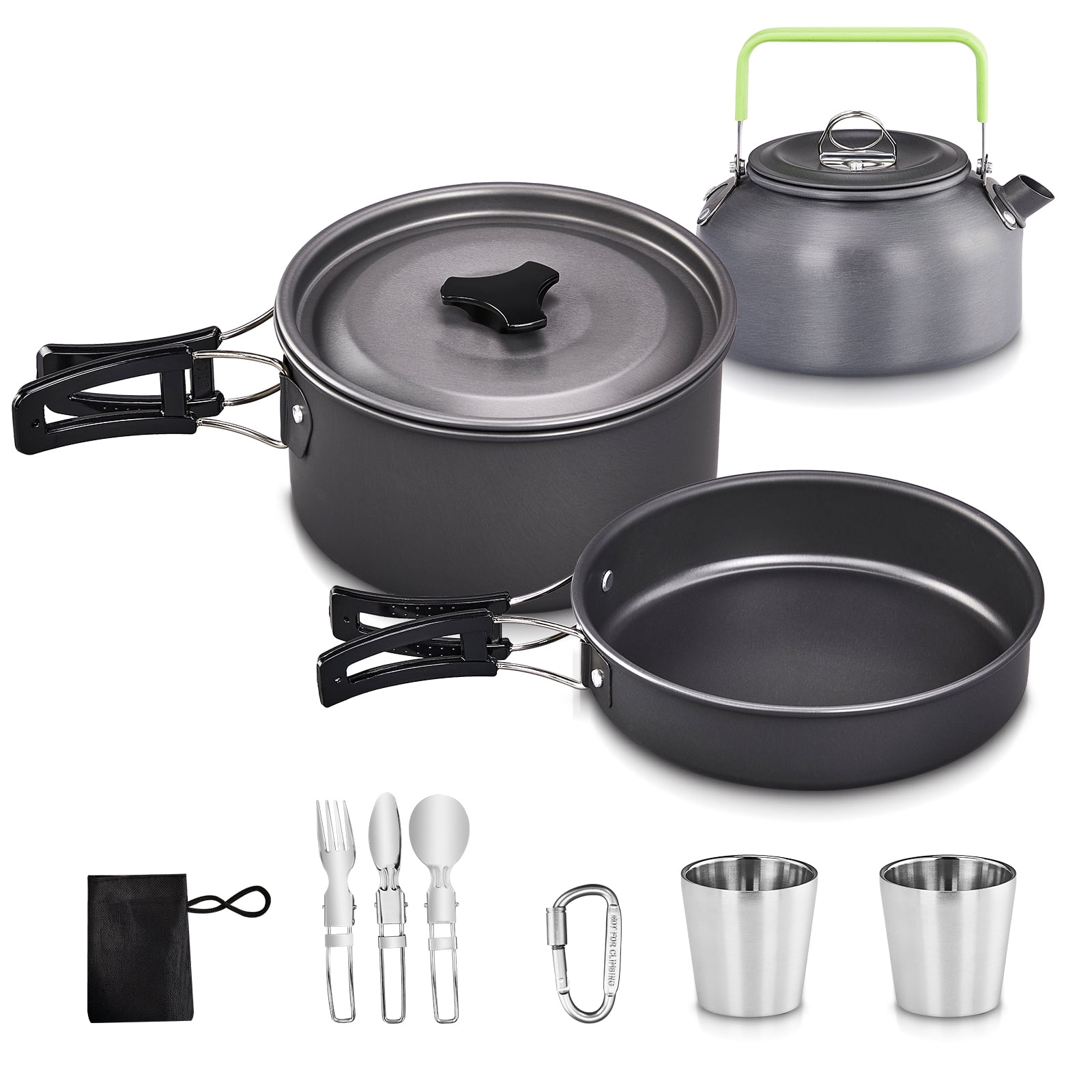 Ktaxon Camping Cookware Set Outdoor Cooking Kit Double Cookware ...