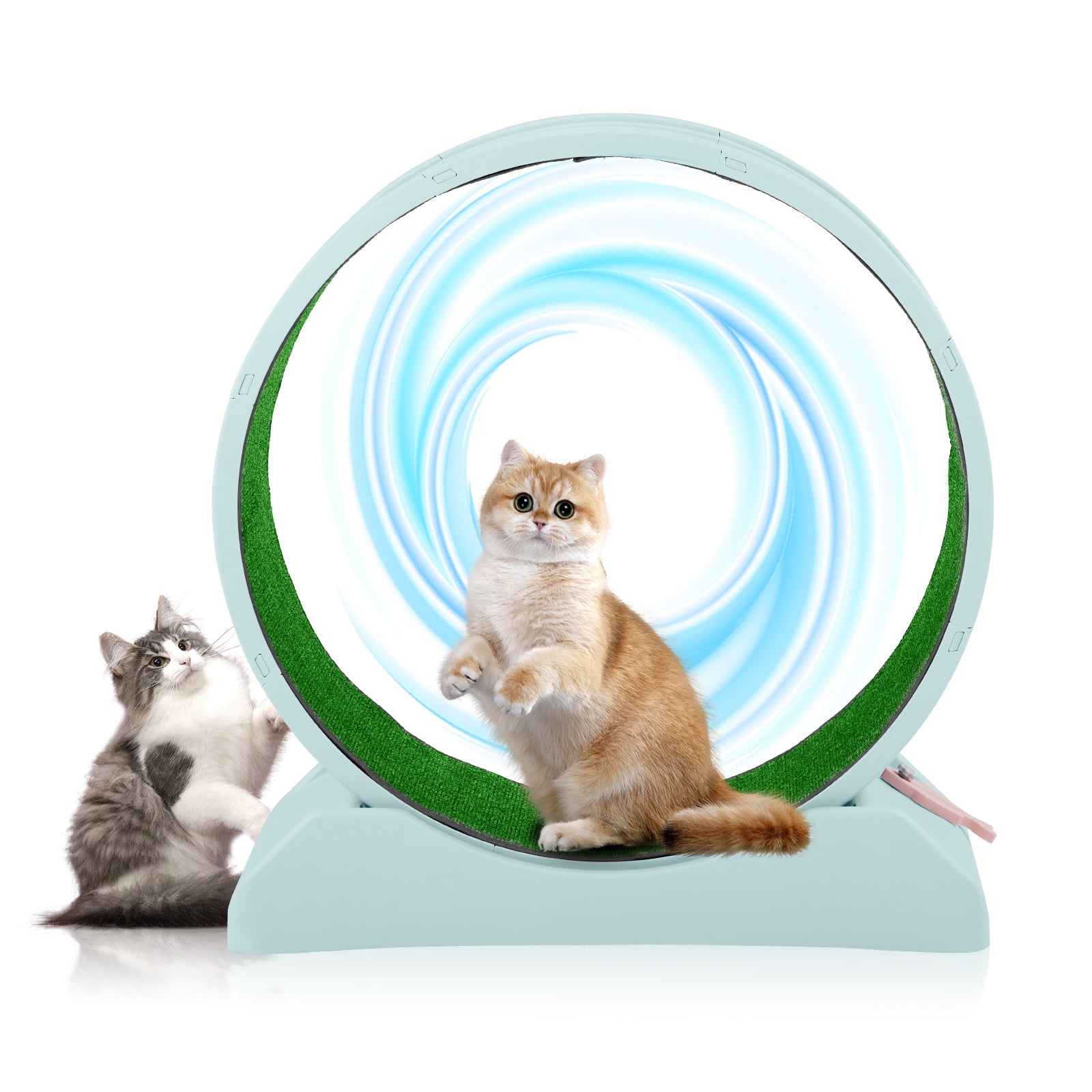 Ktaxon Cat Exercise Wheel 31in w/Green Mat & Free Teaser Wand, Safe PP ...