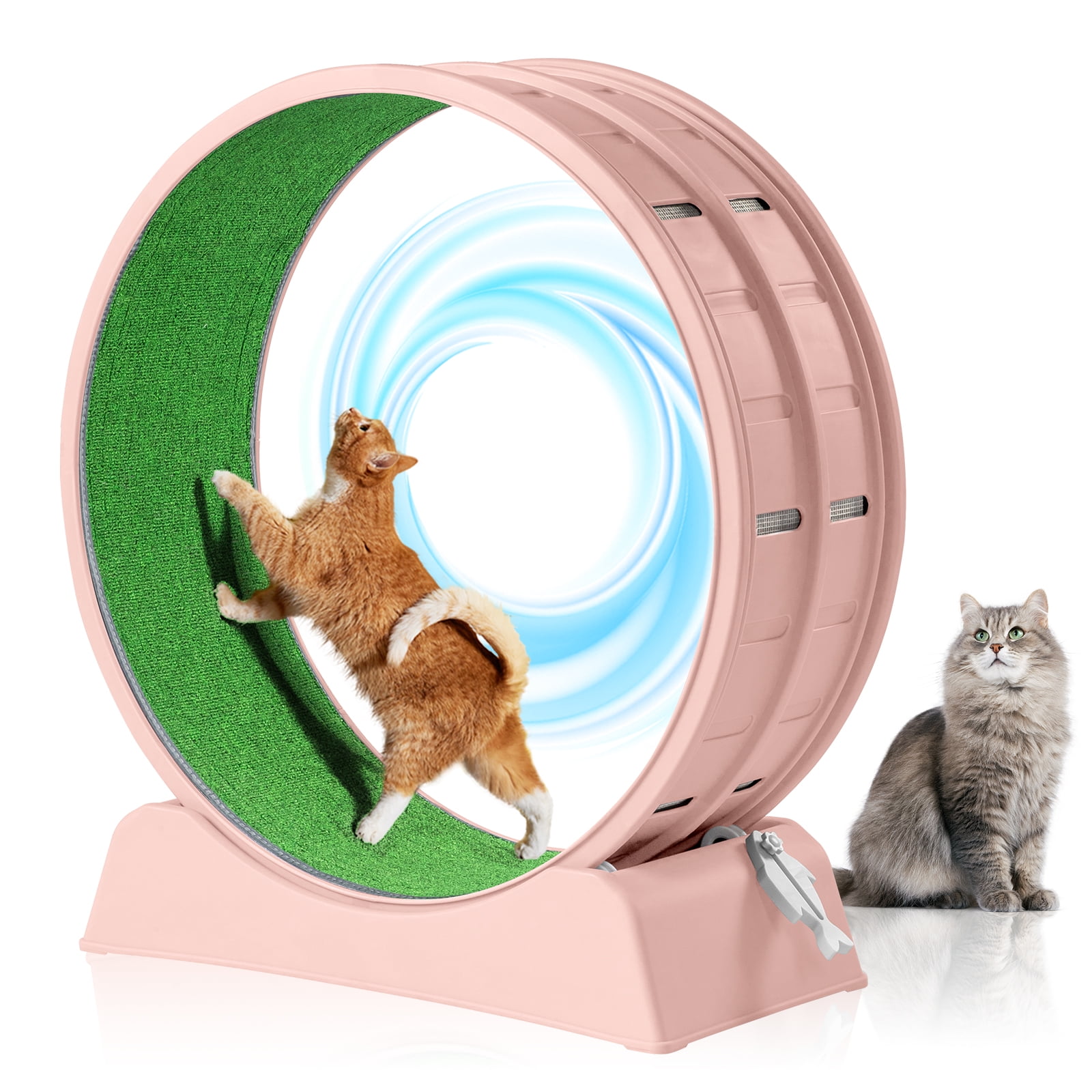 Ktaxon Cat Exercise Wheel 31in w/Green Mat & Free Teaser Wand, Safe PP ...