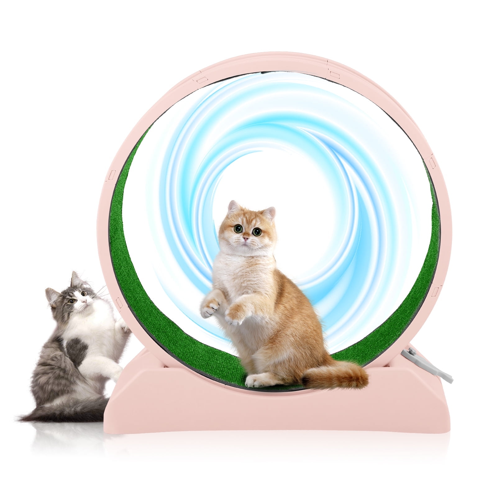 Ktaxon Cat Exercise Wheel 31in w/Green Mat & Free Teaser Wand, Safe PP ...