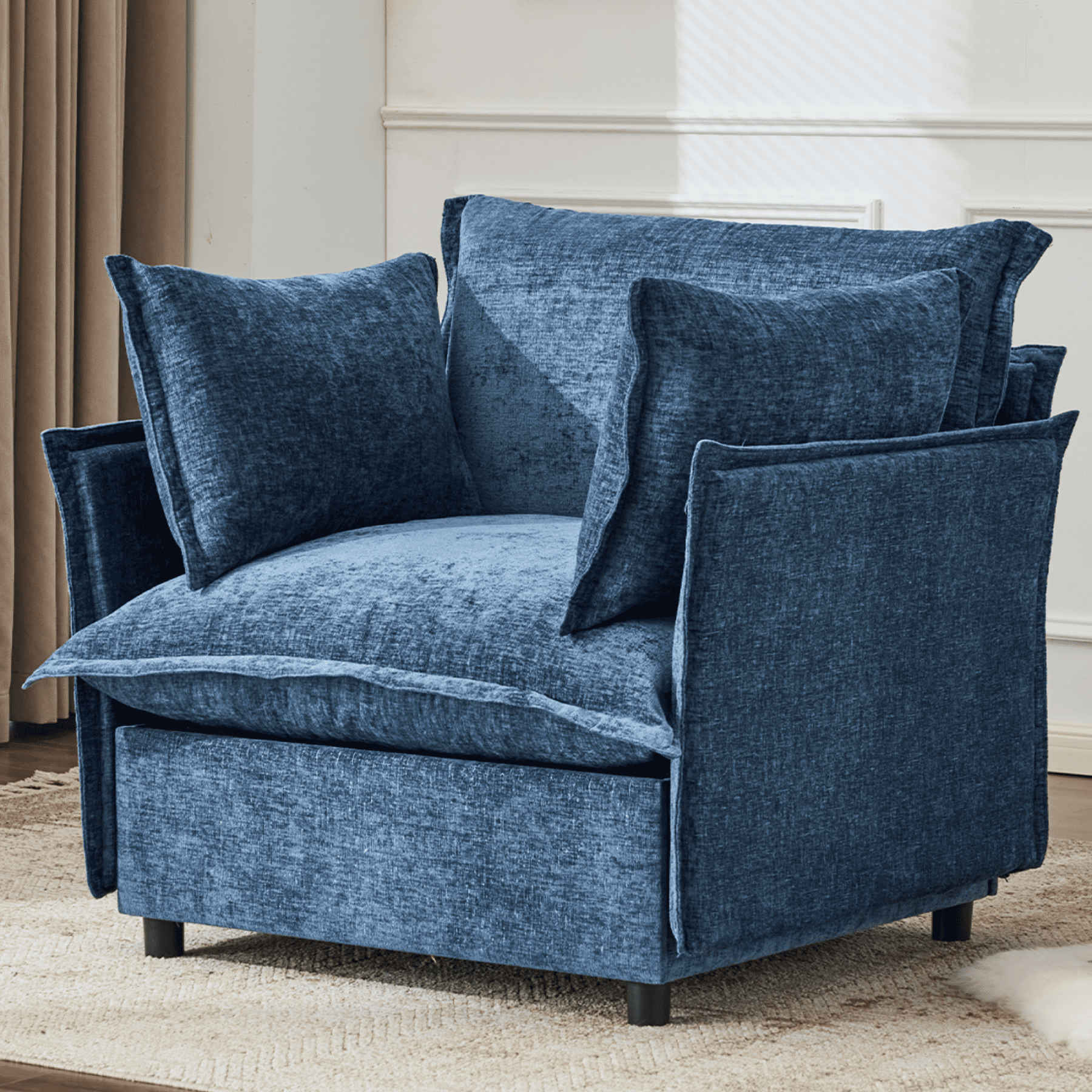 Ktaxon Chenille Accent Chair, Reading Chair with Thick Cushions ...