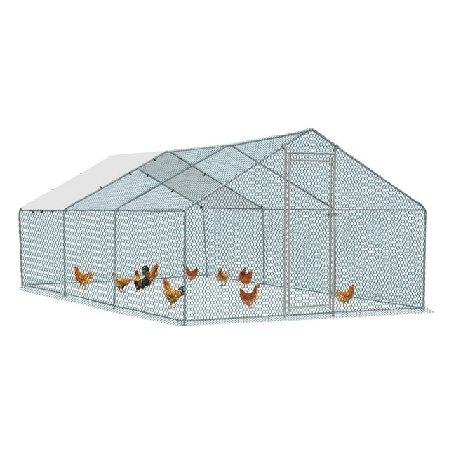 Ktaxon Chicken Coop,20' x 10' Chicken Cage House Metal Hen Run House ...