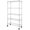 Ktaxon 5-Tier Rolling Steel Storage Rack, Adjustable, 35''L x14''W x65 ...