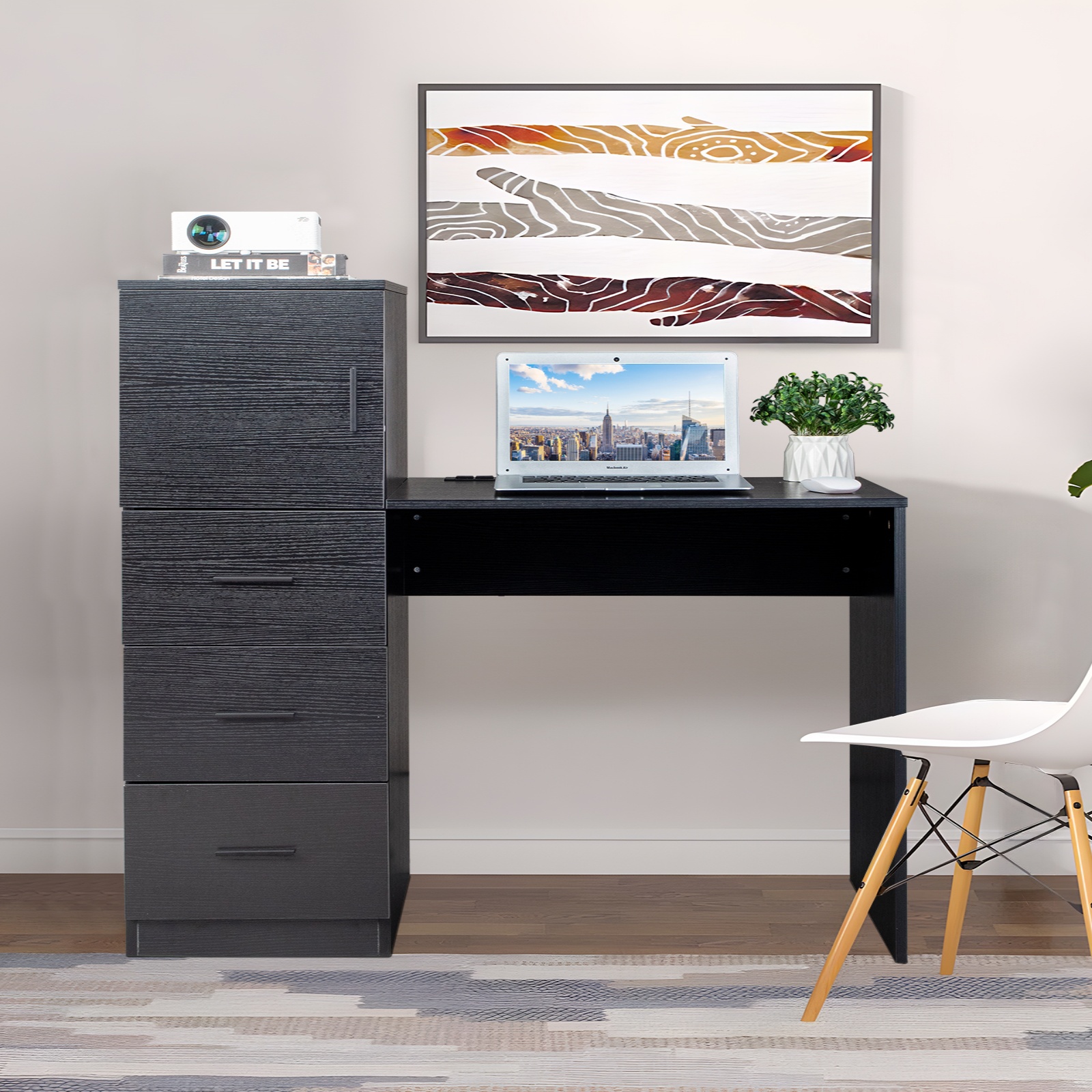 Ktaxon Computer Desk with 2 Power Outlets&USB, Kids Study Writing Table ...