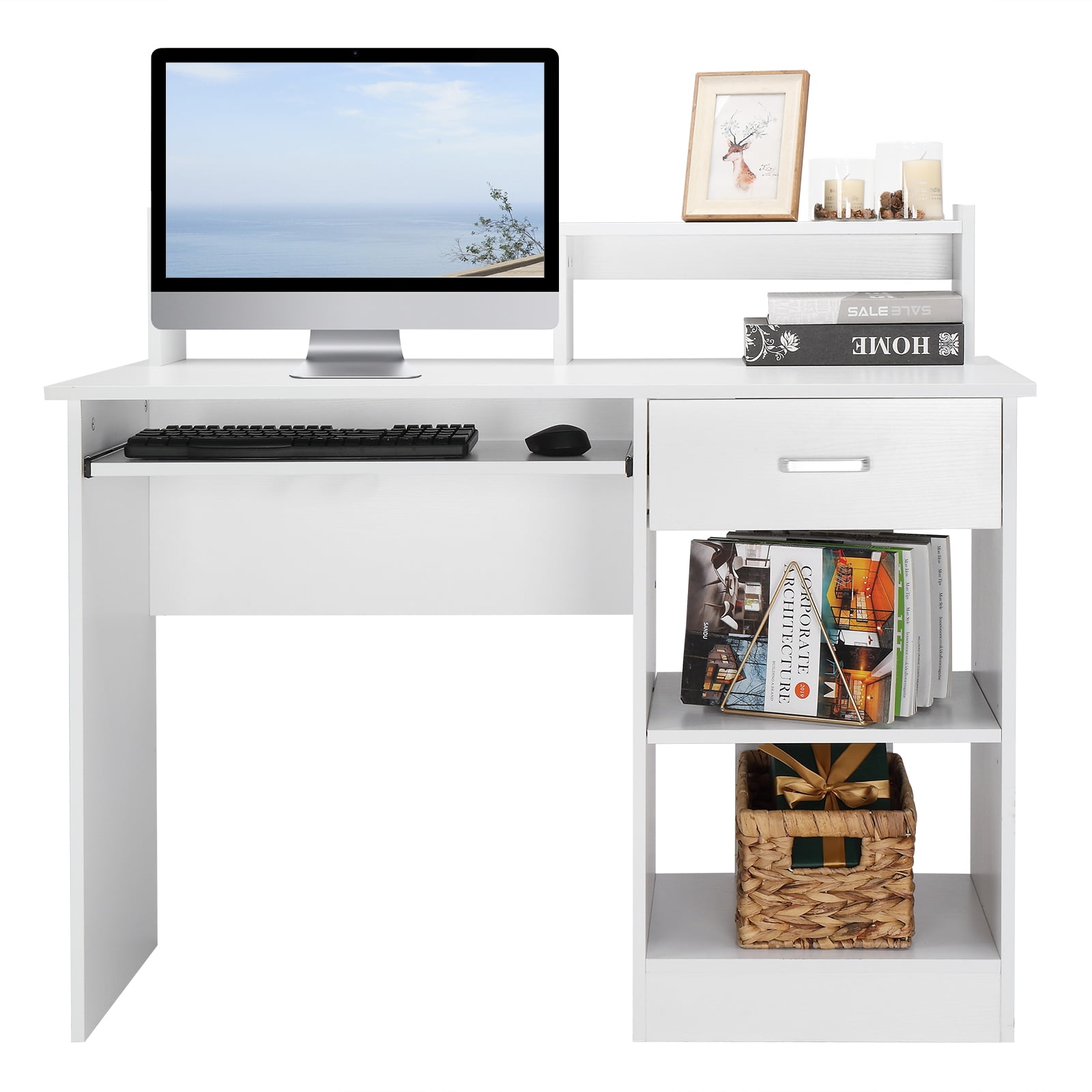 Ktaxon Computer Desk Home Office Workstation Laptop Table Drawer Shelf ...