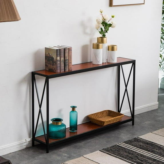 Ktaxon Sturdy Metal Frame Console Table, Scratch & Water-Resistant ...
