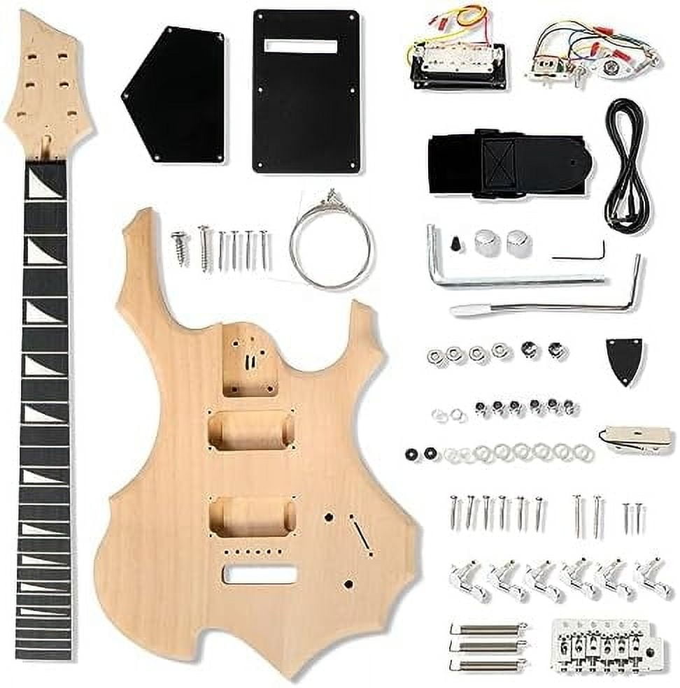 Ktaxon DIY Guitar Kit with Mahogany Body, Ebony Fingerboard and Maple ...