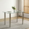 Ktaxon Dining Table Modern Minimallist Glass Kitchen Table Rectangular ...