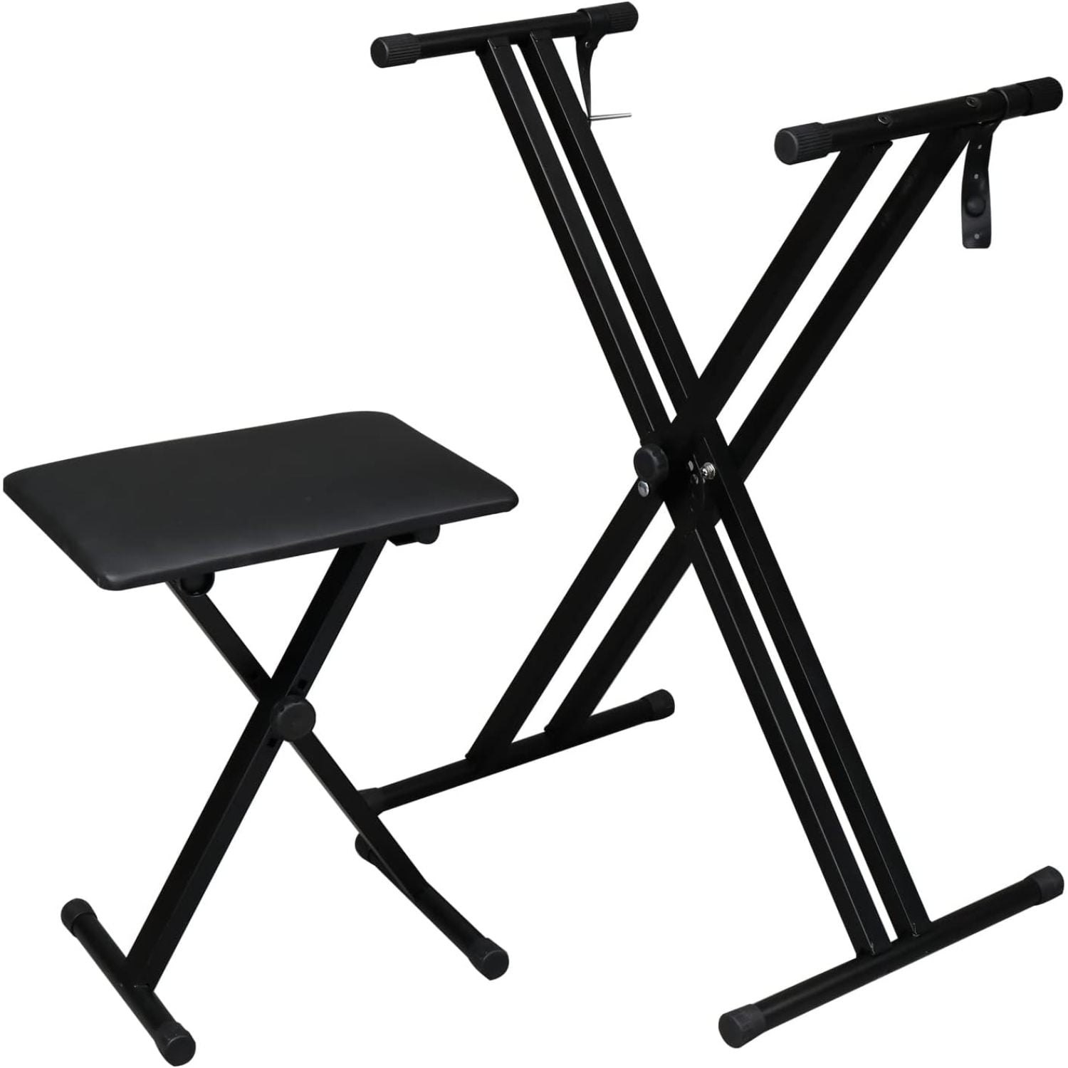 Ktaxon Double X Keyboard Stand and Bench Set, Adjustable Height Digital ...