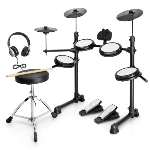 Ktaxon Electronic Drum Set for Beginner with 4 x 7in Drum Pads, 3x 10in ...