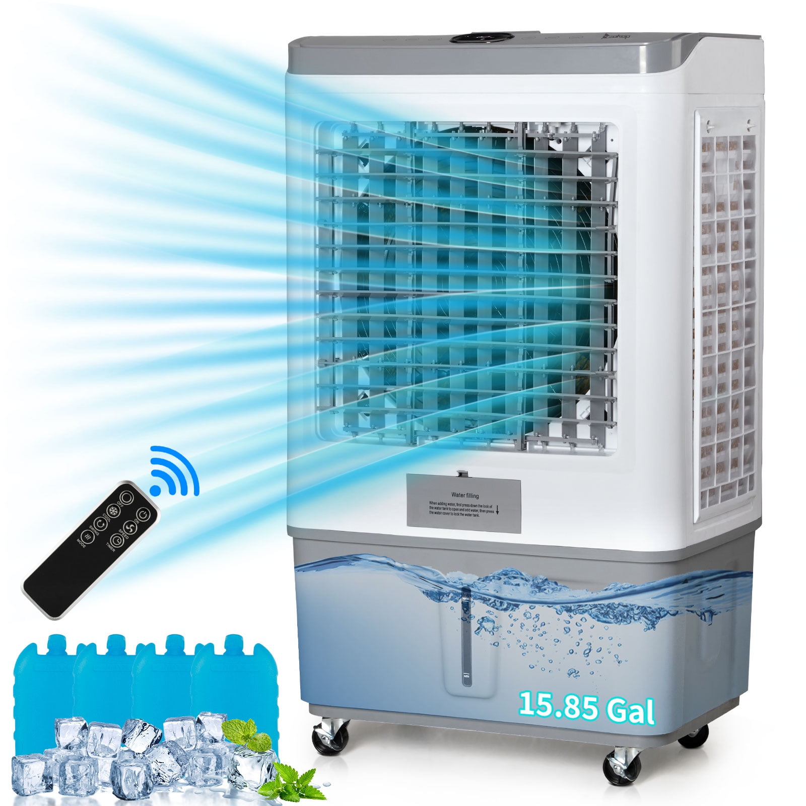 Ktaxon 60L Portable Evaporative Air Cooler, 2940CFM, Suitable for ...