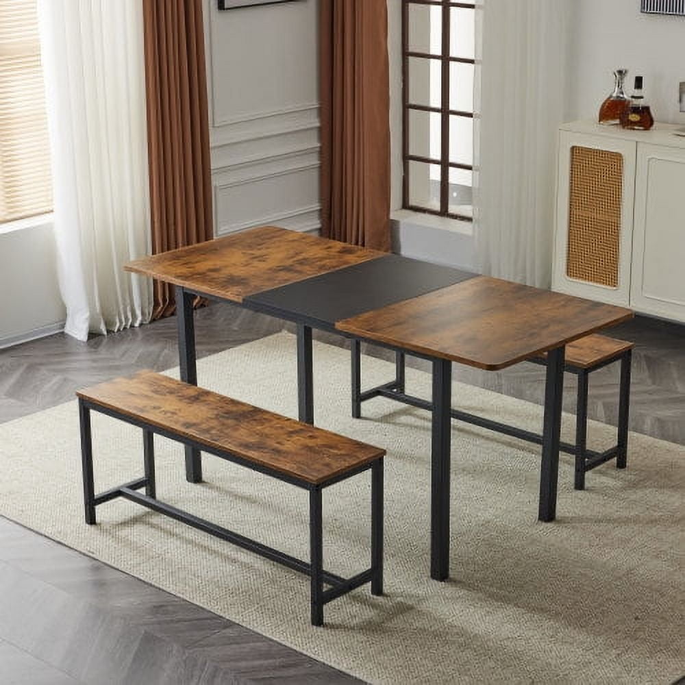 Ktaxon Extendable Dinner Table for 6 Dining Room Table Set Rectangle ...