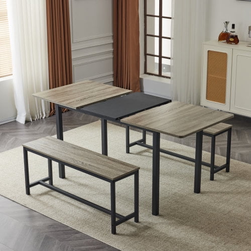 Ktaxon Extendable Dinner Table for 6 Dining Room Table Set Rectangle ...