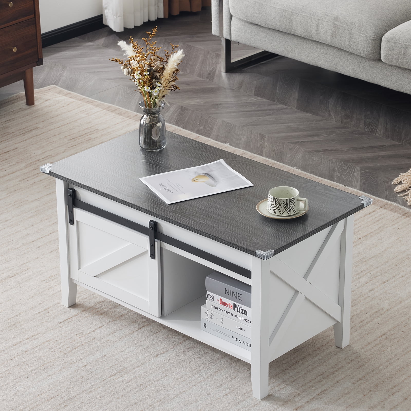 Ktaxon Farmhouse Coffee Table with Lift Top, 36" Antique Coffee Table ...